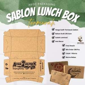 sablon Lunch Box Sablon box makanan sablon kardus makanan Custom Murah ...